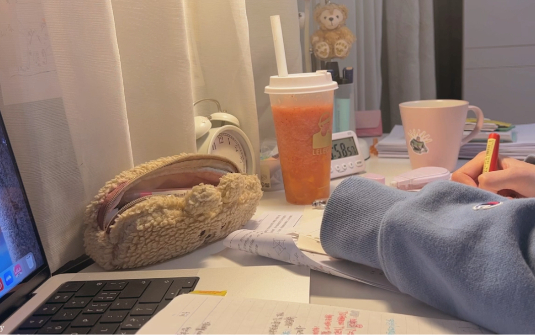 Study with me｜实时学习1h40min｜开学第一天需要快乐茶拯救｜高三女生study account-uninundate ...