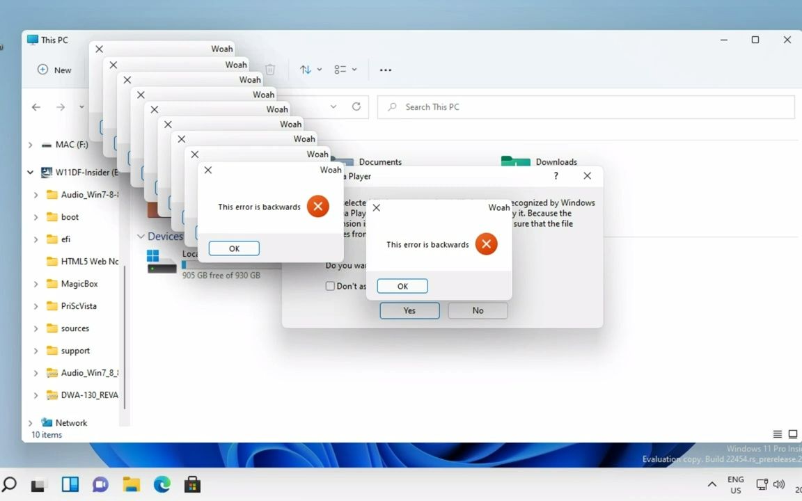 Windows 10 Crazy Error(测试）