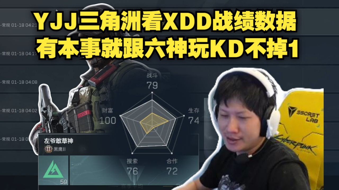 【YJJ】三角洲看XDD战绩数据 有本事跟六神玩 KD能有1就不错了 - 视频下载 Video Downloader