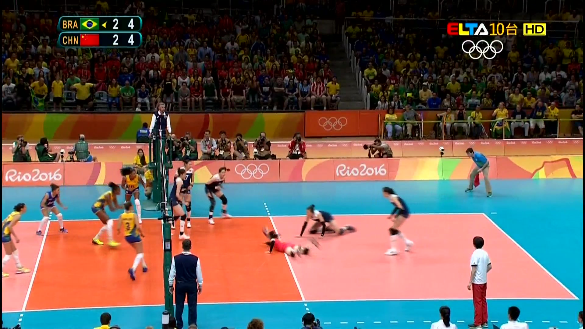 【重温经典】2016.08.17里约女排8強 中國vs巴西 决胜局 ELTA HD 1080P 原音_哔哩哔哩_bilibili