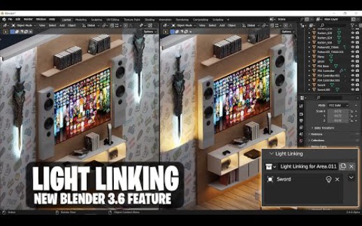 blender3.6新功能-物体灯光和阴影排除 - 视频下载 Video Downloader