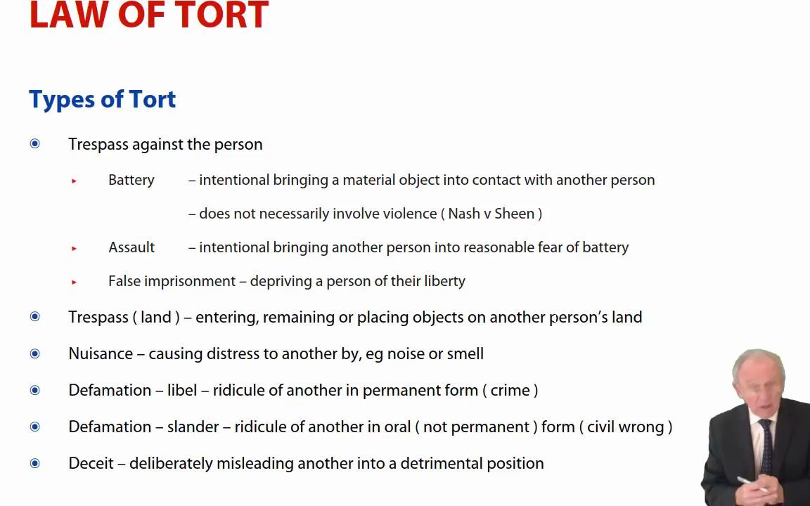Law of Tort_ Types of Tort, Negligence - ACCA Corporate and Business ...