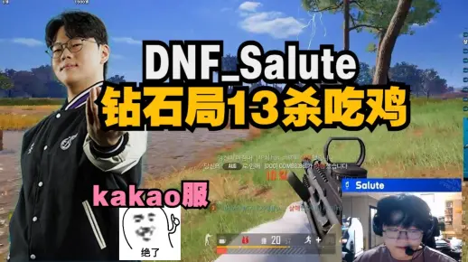 DNF_Salute钻石局kakao服13+10杀吃鸡，无挂绿玩服，3倍AUG烧准枪法，低敏控枪哥_哔哩哔哩_bilibili
