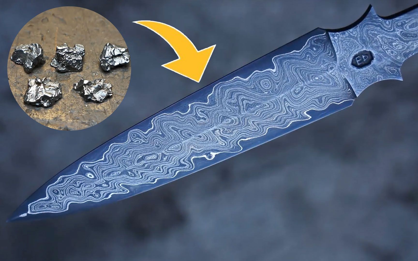 羽毛纹大马士革精灵刀｜Harpia Knife Making Elven Knife Feather Damascus【作者：Harpia ...