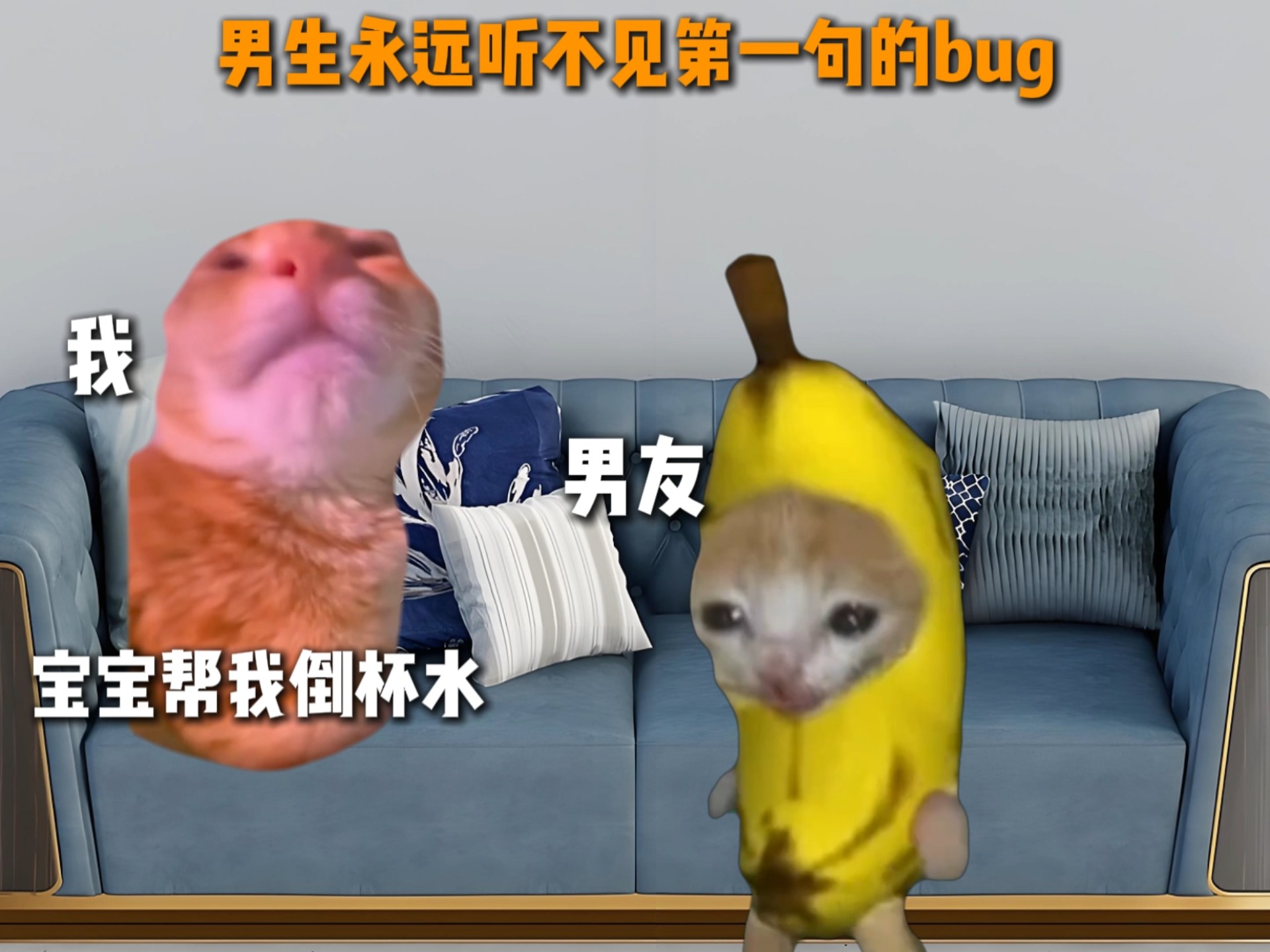 “男生永远听不见第一句的bug”-香蕉猫与cheems小剧场-香蕉猫与cheems小剧场-哔哩哔哩视频
