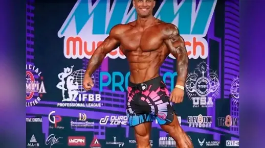 2024年迈阿密职业赛男子健体Drew Cullen 个人造型展示，正面漂亮背面太拉了_哔哩哔哩_bilibili