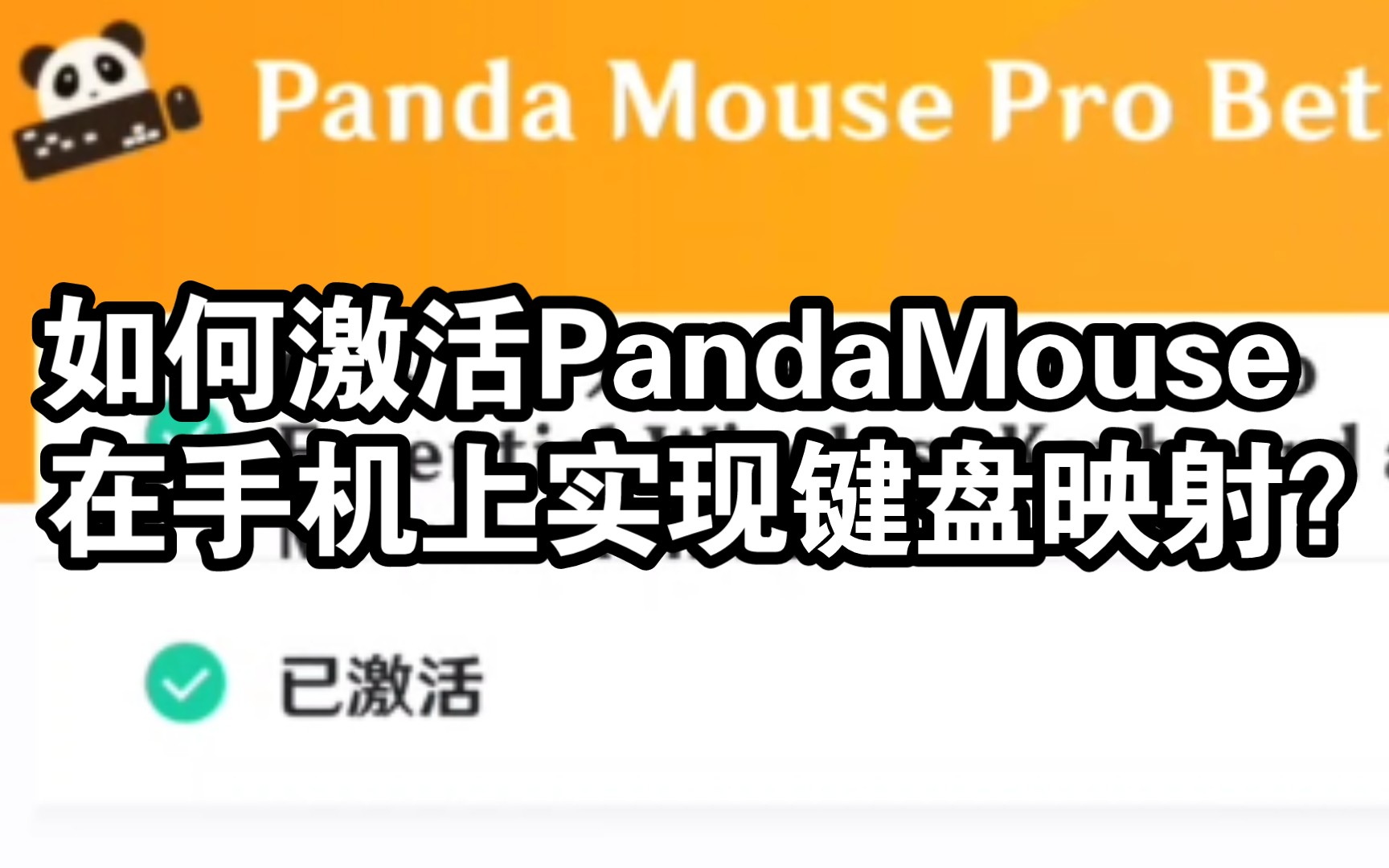 [教程]如何激活Panda Mouse实现在手机上键盘映射？_原神_教学