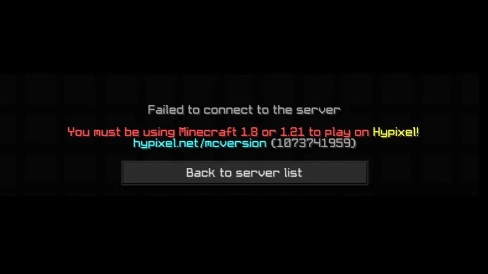 [紧急通知]Hypixel已彻底禁止1.8或1.19–1.21以外版本进入_哔哩哔哩bilibili_我的世界