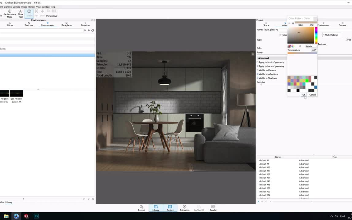 【技巧篇-老外-Keyshot 客厅室内渲染 】真实灯光写实渲染_哔哩哔哩_bilibili