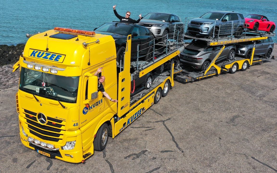 【荷兰小哥】体验奔驰Actros\MP4车辆运输卡车Kuzee Autologistiek!_哔哩哔哩_bilibili