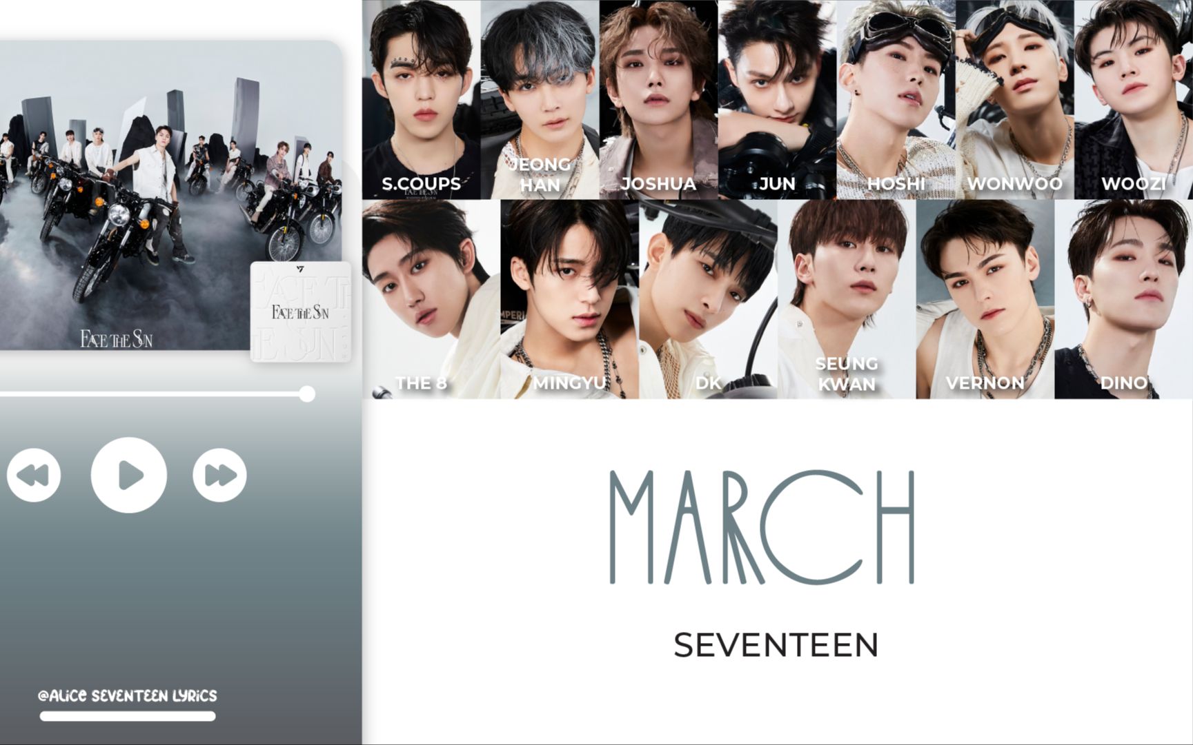 SEVENTEEN - March 进行曲 [中英韩歌词分配]-17的爱丽丝-17的爱丽丝-哔哩哔哩视频