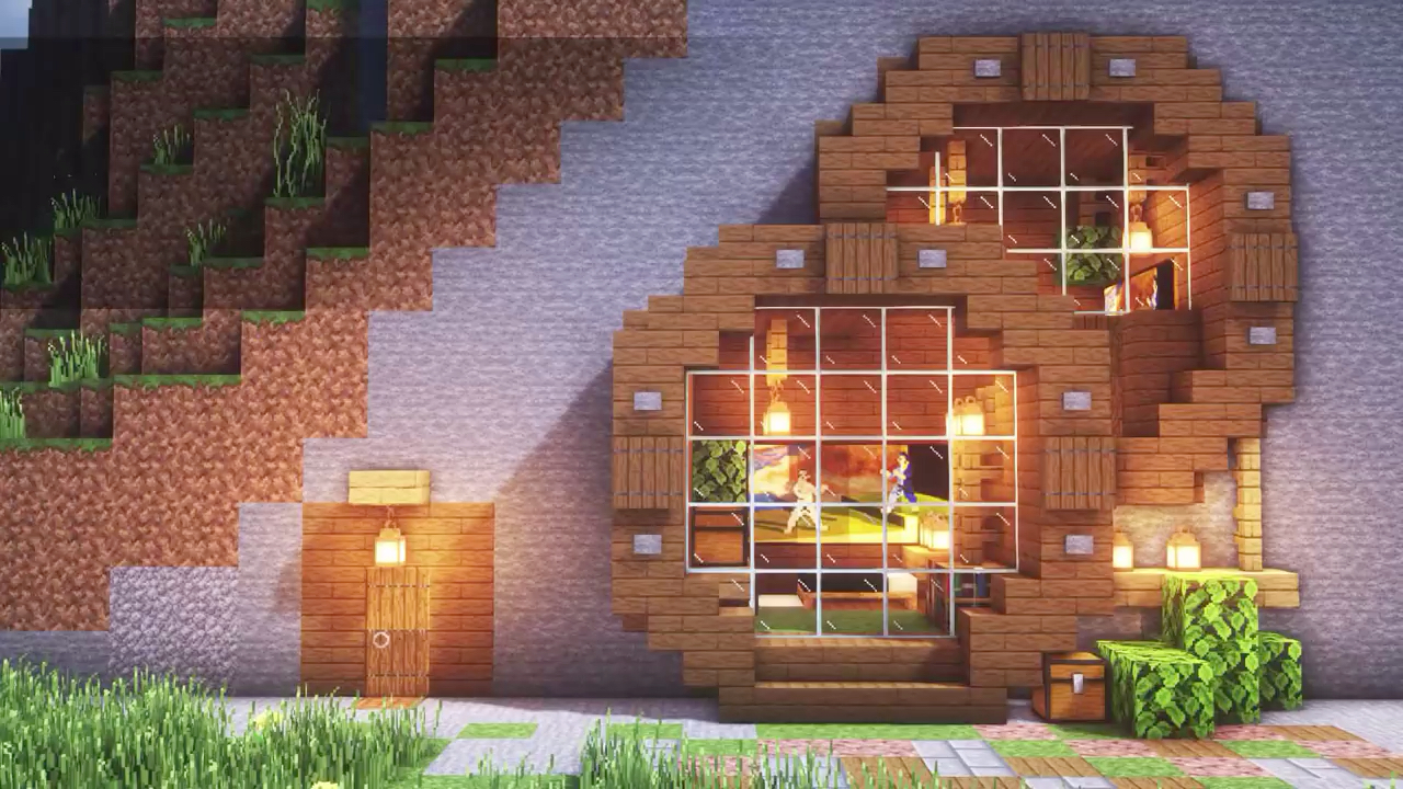 【生肉】我的世界山间小屋教程｜如何在Minecraft建造_哔哩哔哩 (゜-゜)つロ 干杯~-bilibili