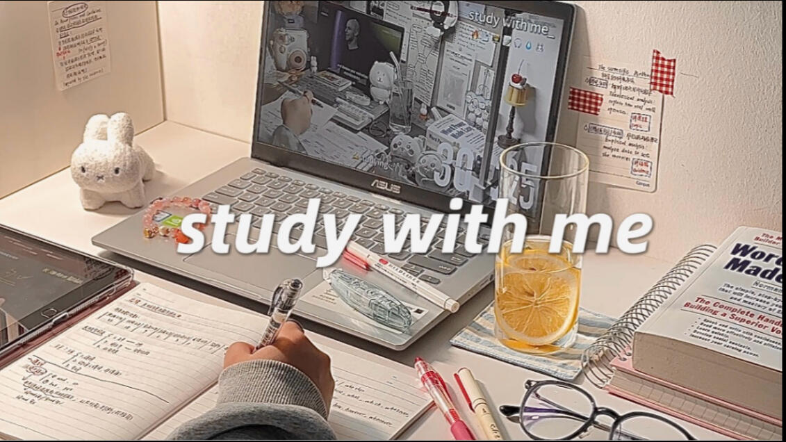 Study with me ️｜实时学习｜动力向｜沉浸式陪伴学习｜白噪音｜... - 哔哩哔哩