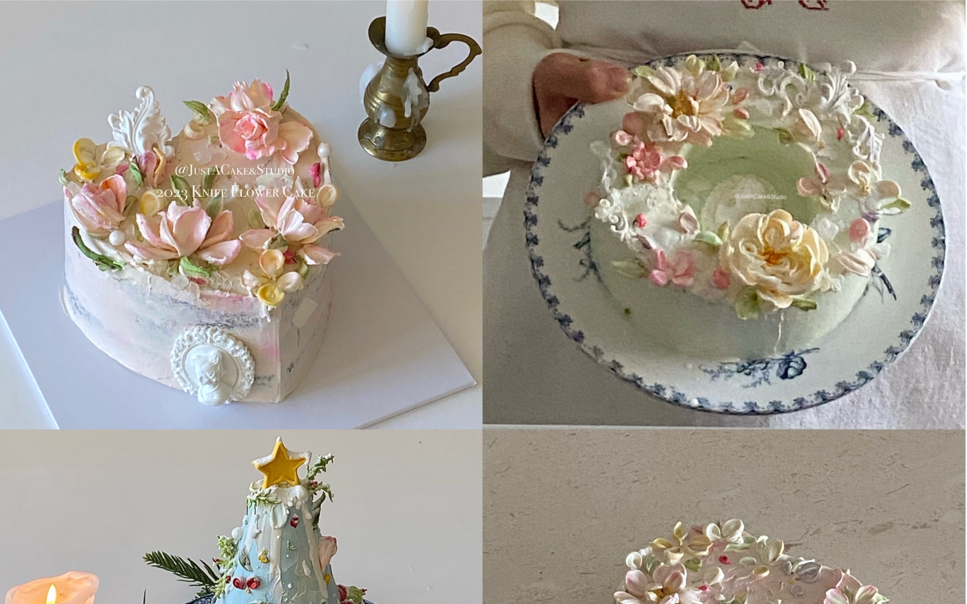 Kinfe Flower｜一些刮刀花蛋糕作品合集-JustACakeStudio-JustACakeStudio-哔哩哔哩视频