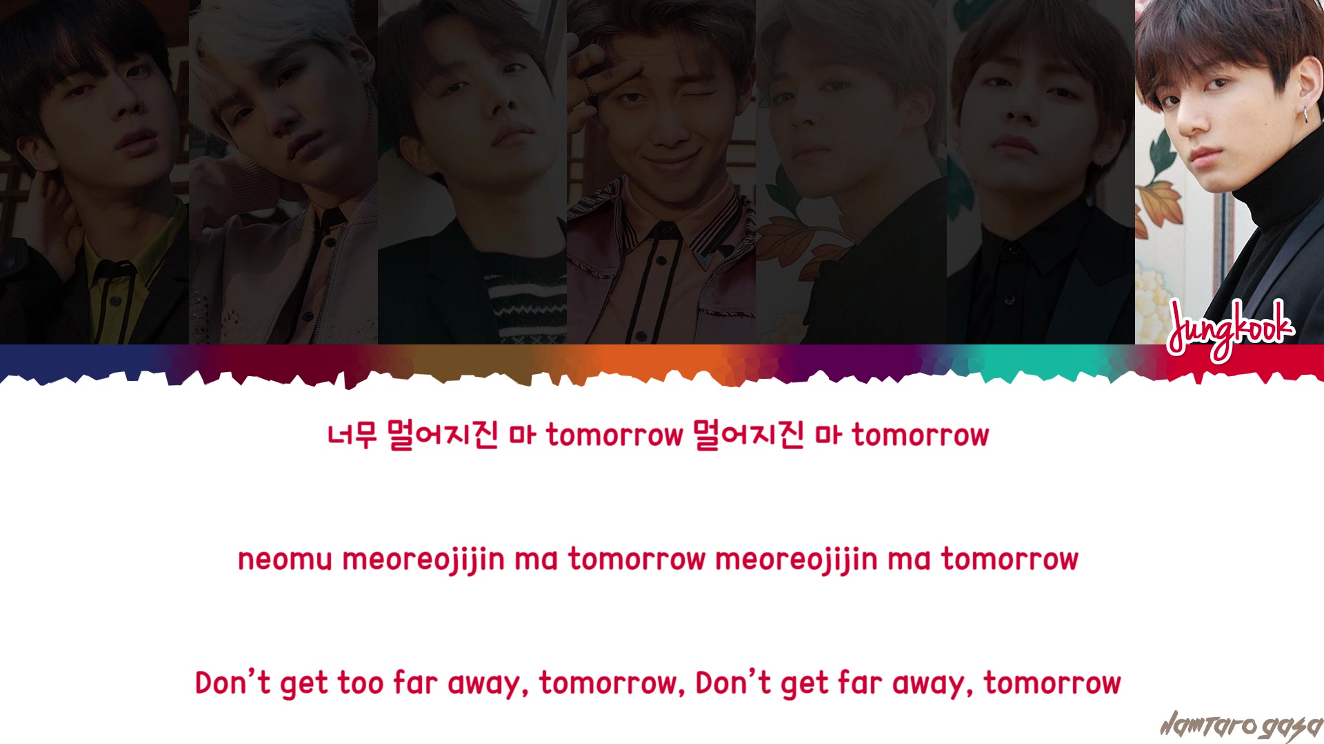 【防弹少年团BTS】 防弹少年团 - “TOMORROW' 歌词 [Color Coded_Han_Rom_Eng]_哔哩哔哩_bilibili