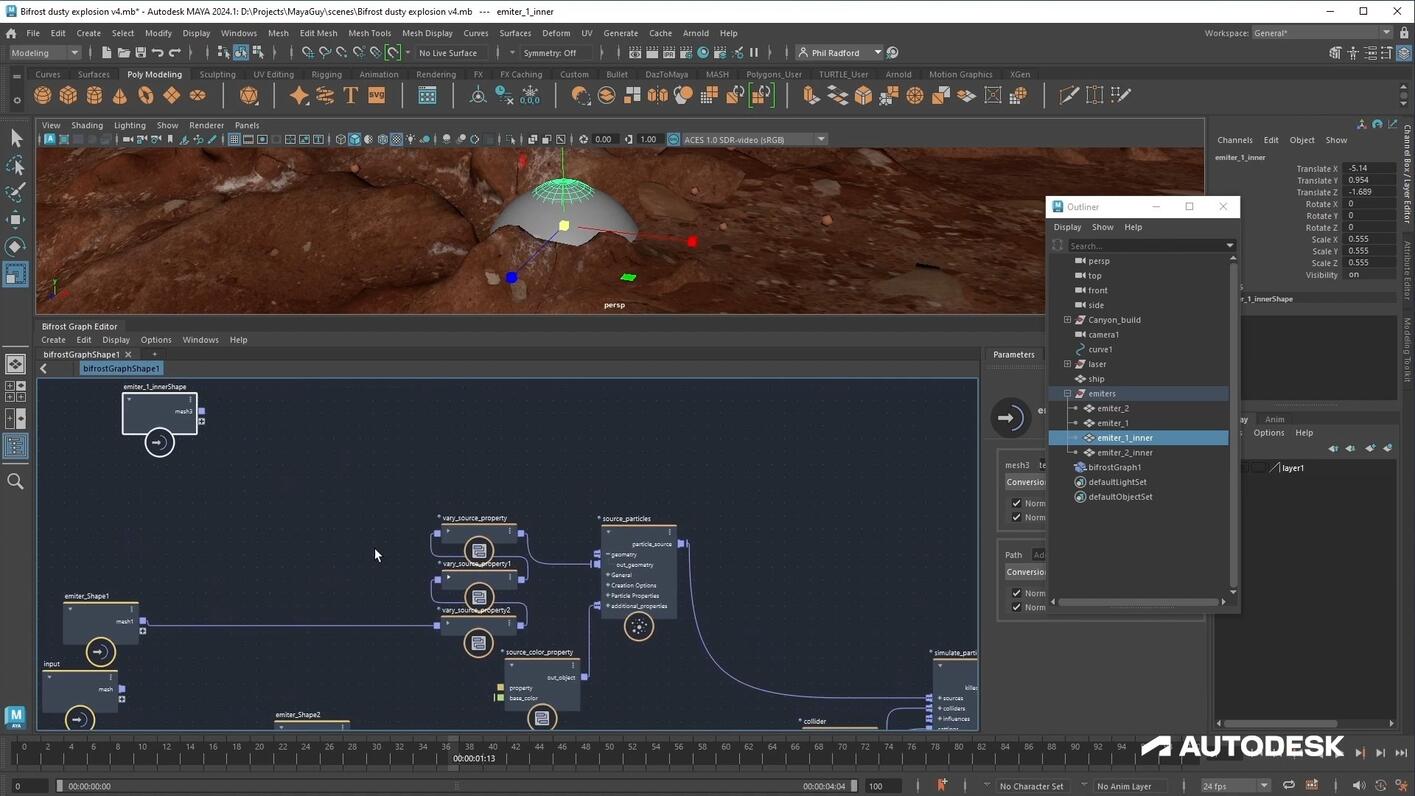 如何使用 Bifrost for Maya 创建尘土爆炸 - 哔哩哔哩