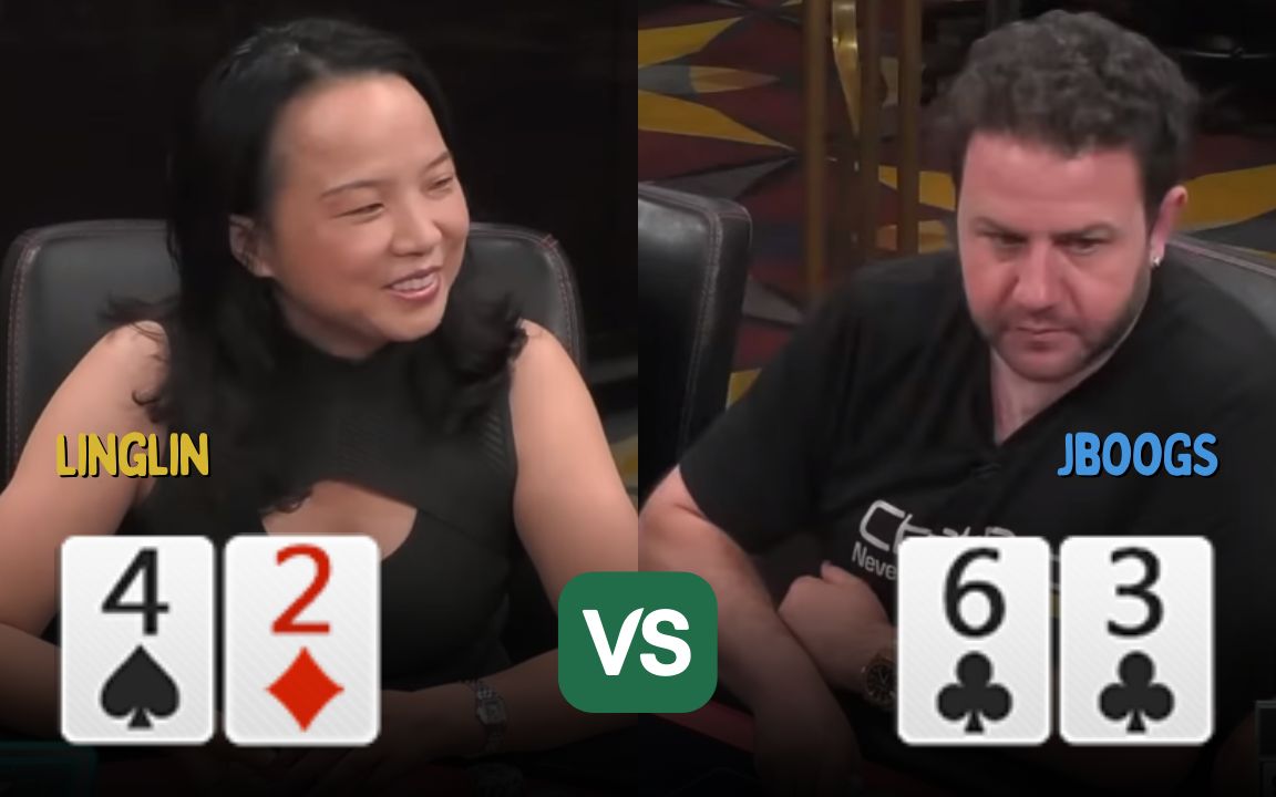 翻牌圈两对VS听花大碰撞！Linglin还是命硬扛住了…-德州扑克喵-德州扑克喵-哔哩哔哩视频