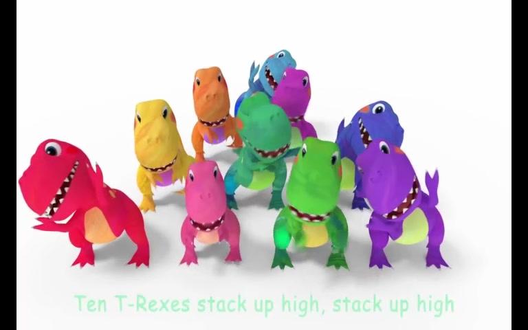【英文儿歌】Dinosaurs T-Rex Number Song - ABCkidTV_哔哩哔哩_bilibili
