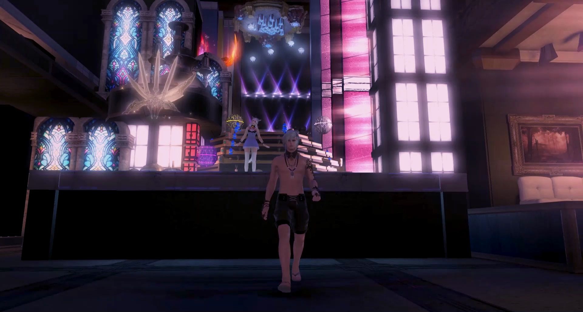 FF14/夜店，灯光绚丽的朋克酒吧!不同的酒吧装修L房_哔哩哔哩_bilibili