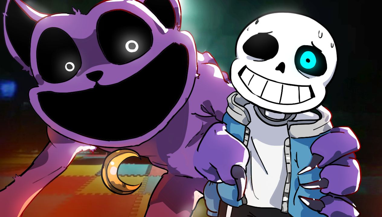 如果SANS出现在波比的游戏时间第三章【Undertale与Poppy Playtime动画】-CyberLegends动画 ...