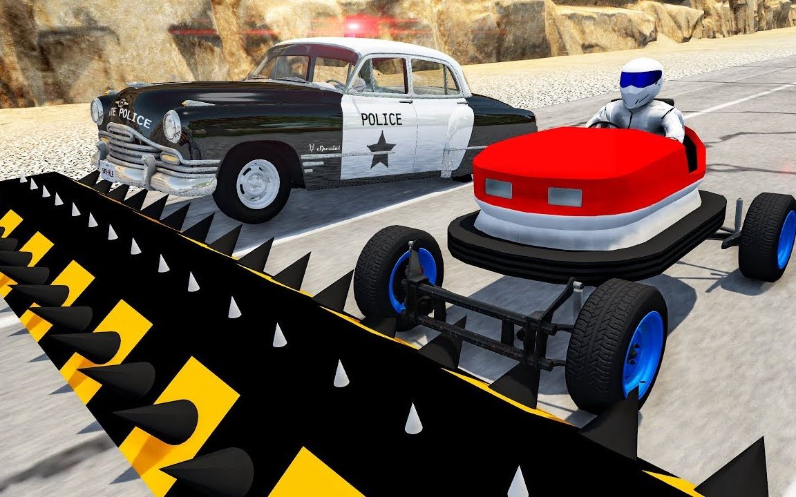 【BeamNG Drive】警用钉刺带拦截 #19【WreckStation】_哔哩哔哩_bilibili