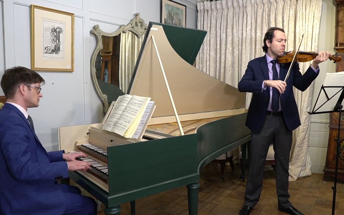 【羽管键琴】巴赫 A大调小提琴奏鸣曲 BWV 1015丨Edson Scheid & Bálint Karosi_哔哩哔哩_bilibili