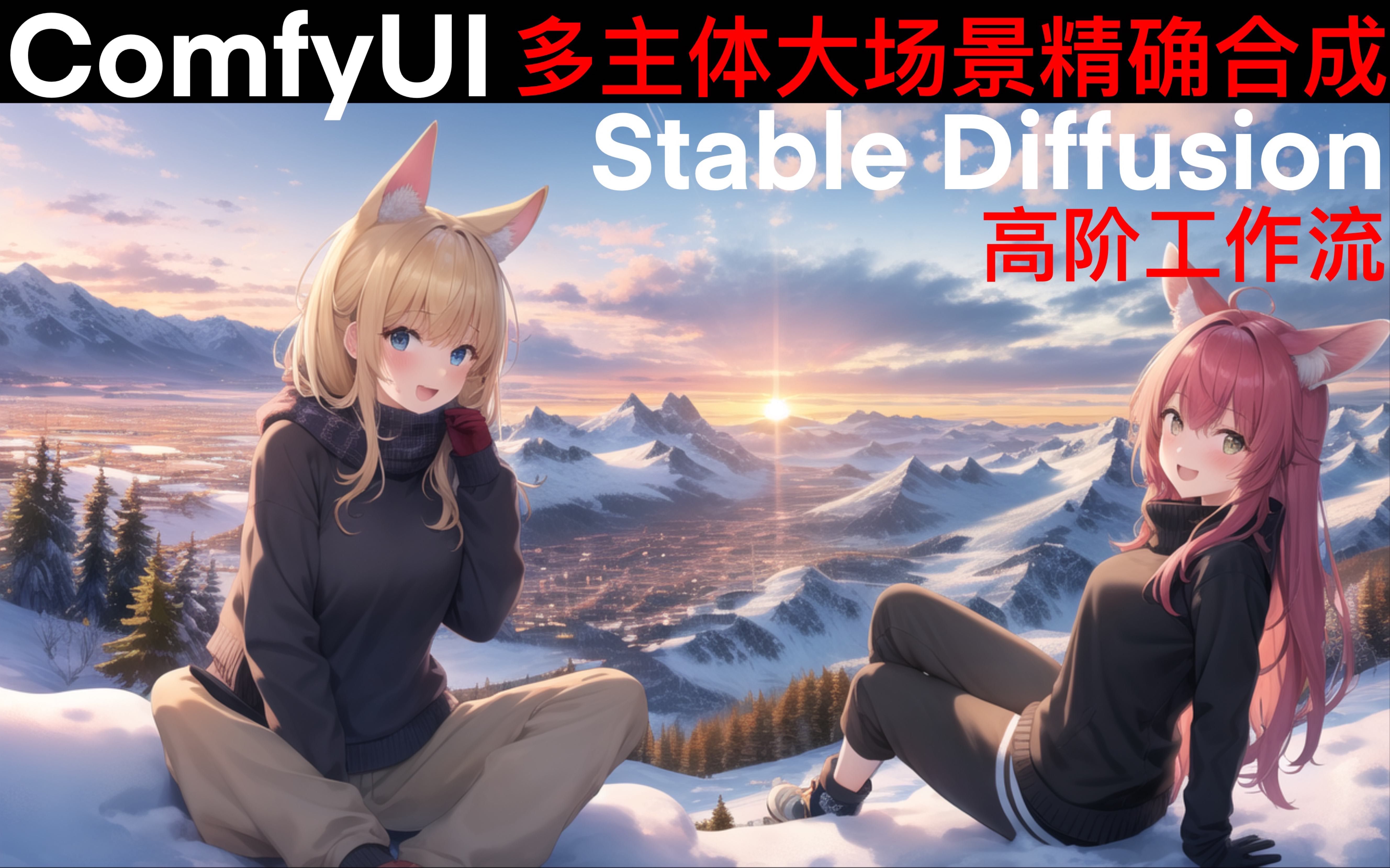 ComfyUI｜多主体大场景精确合成高清直出工作流｜Stable Diffusion高阶玩法--Zho---Zho--哔哩哔哩视频