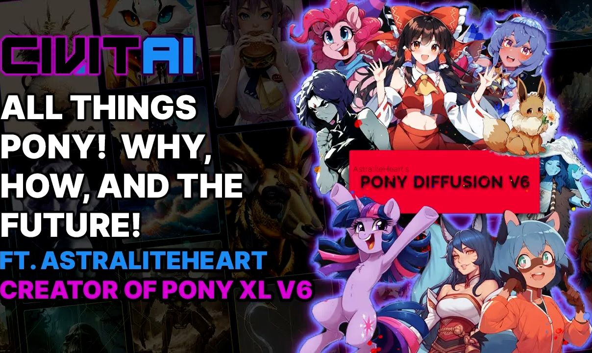 与 Pony Diffusion XL V6 的作者的访谈 // Civitai 客座创作者-想太多的小马-想太多的小马-哔哩哔哩视频