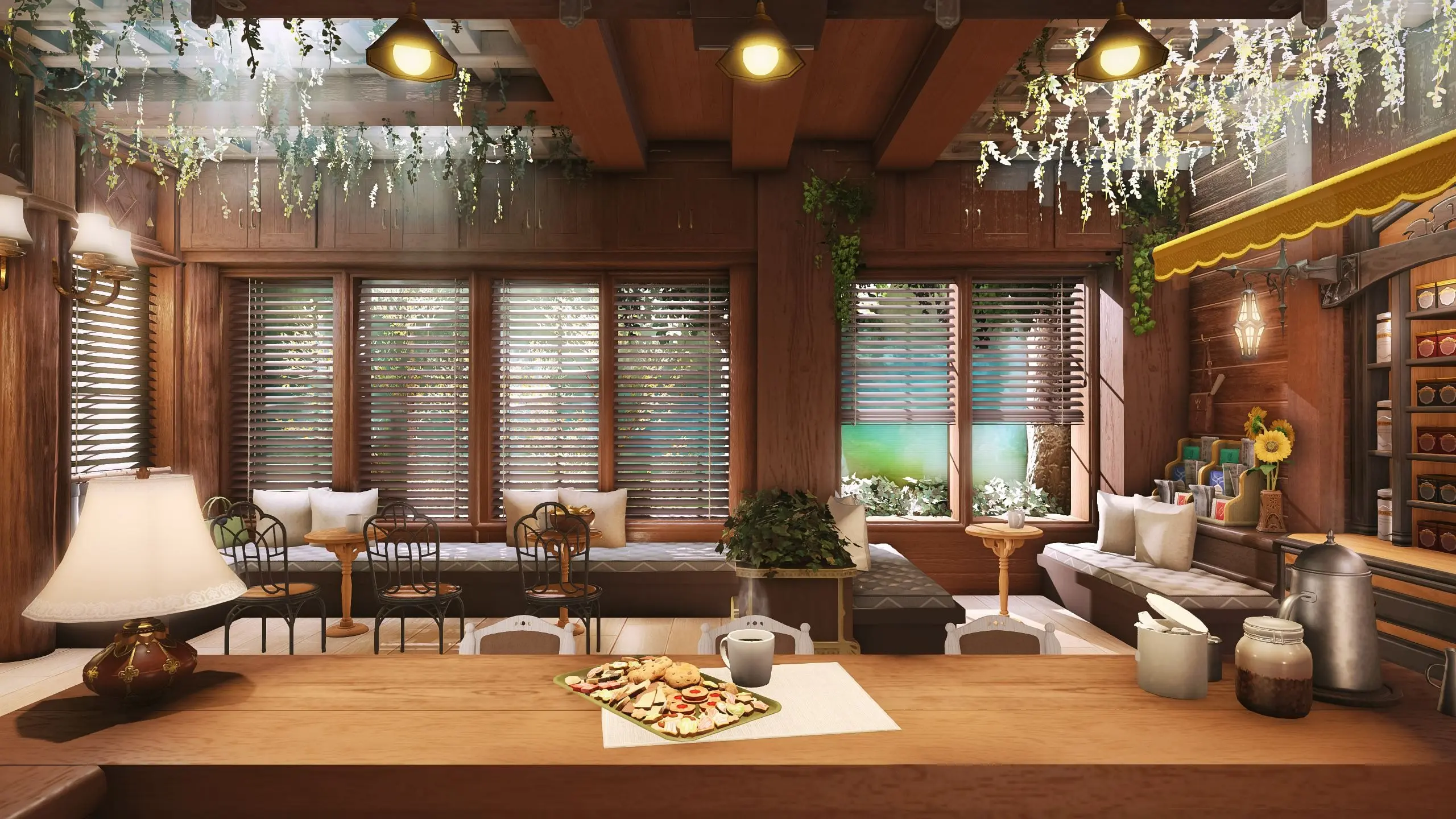 【FF14装修】夏日里的香甜焦糖/S森系咖啡店🍮🍹_哔哩哔哩_bilibili