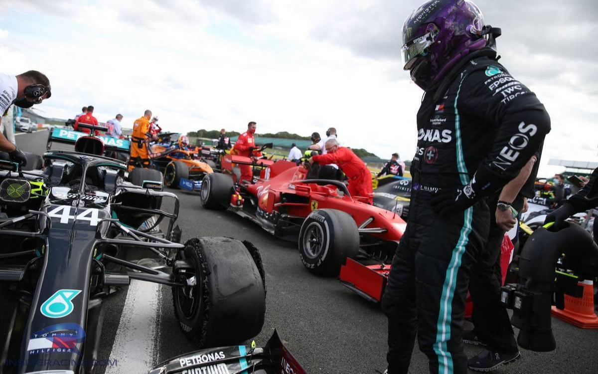 【F1 TR】2020英国勒克莱尔冲线后TR：汉密尔顿三个轮子都能赢？_哔哩哔哩_bilibili