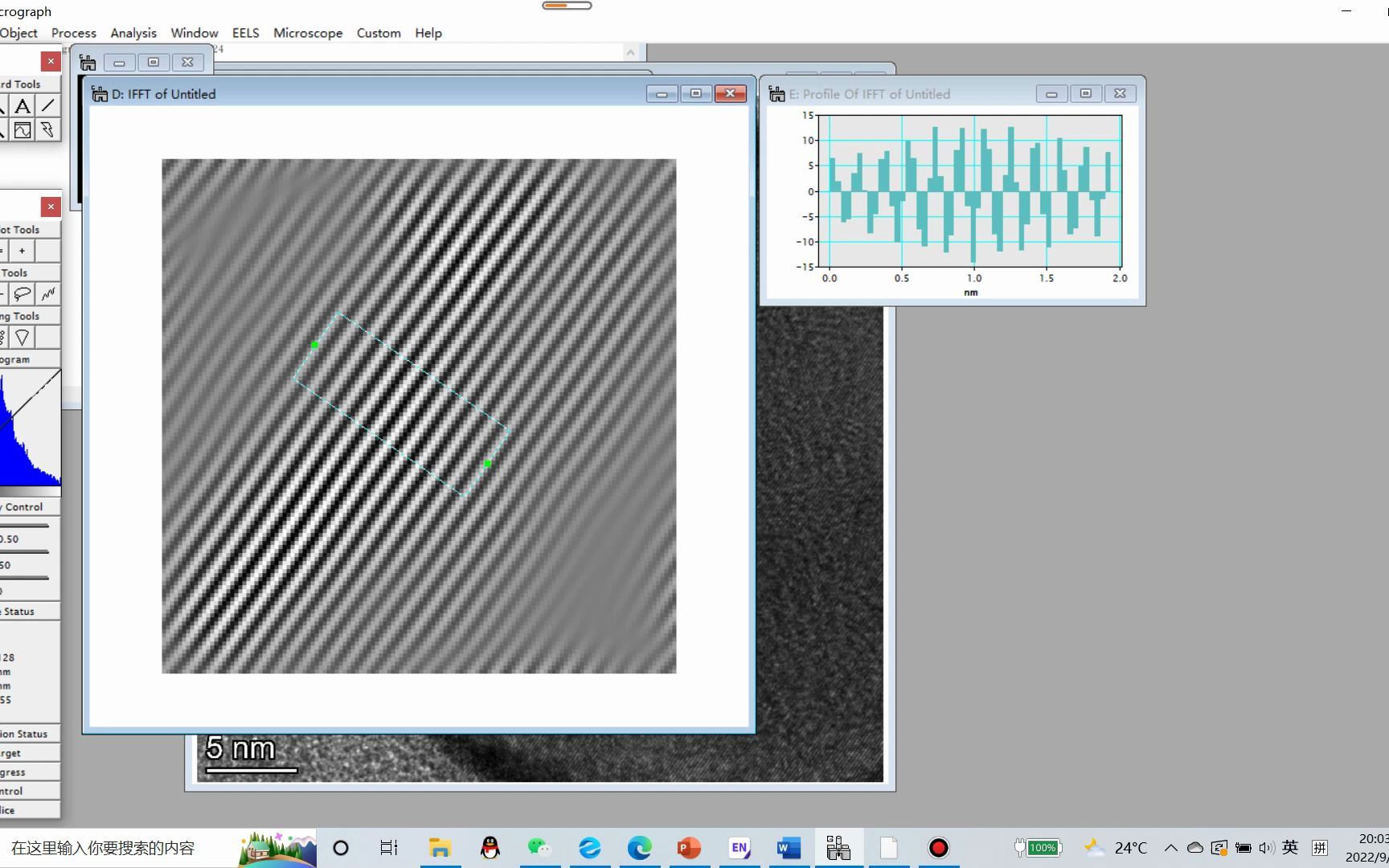 透射电镜（TEM）的数据处理：形貌分析与Image J、晶面间距测量与Digital Micrograph、选区电子衍射与CrysTBox