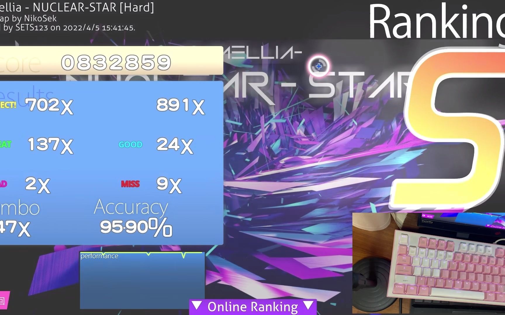 【osu! mania】NUCLEAR-STAR [Hard] 3.17 stars S评级_哔哩哔哩bilibili_OSU
