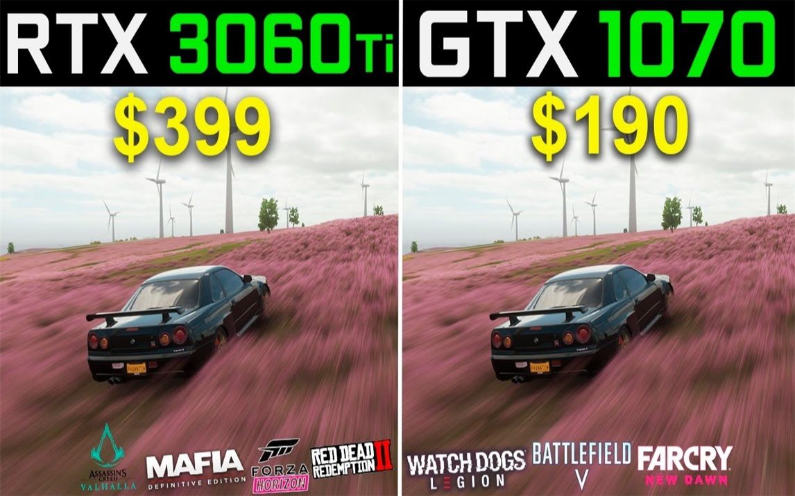 RTX 3060Ti vs GTX 1070 显卡游戏性能测试对比（1080P分辨率，CPU为R5 3600） 1080P 60帧视频_哔哩哔 ...