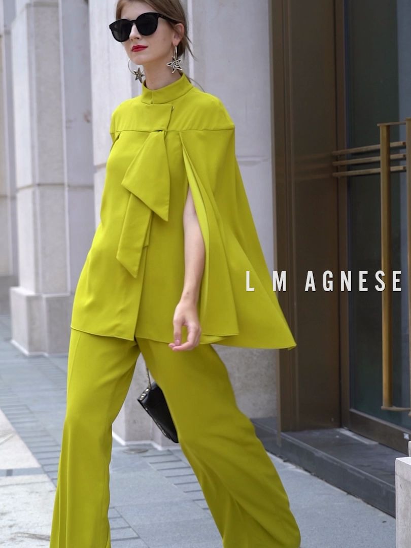 L M AGNESE简爱格妮斯2020春装上新-斗篷风套装_哔哩哔哩_bilibili