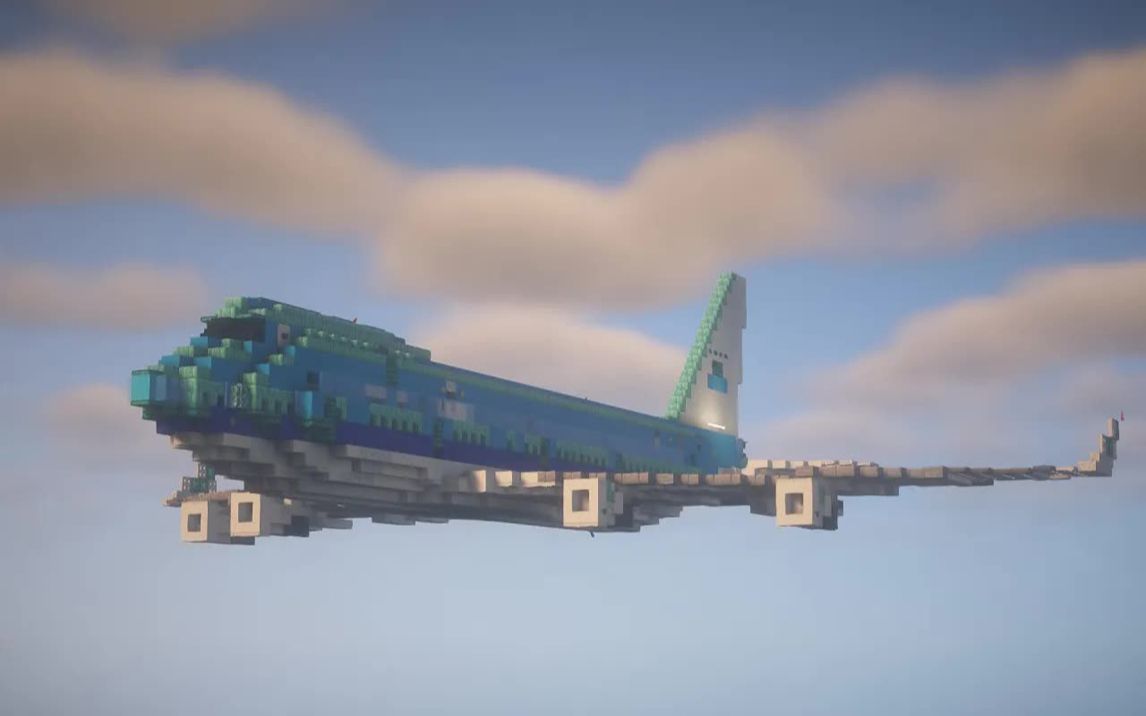 【Minecraft建筑教程】如何建造Boeing 747-烨梵天-烨梵天-哔哩哔哩视频
