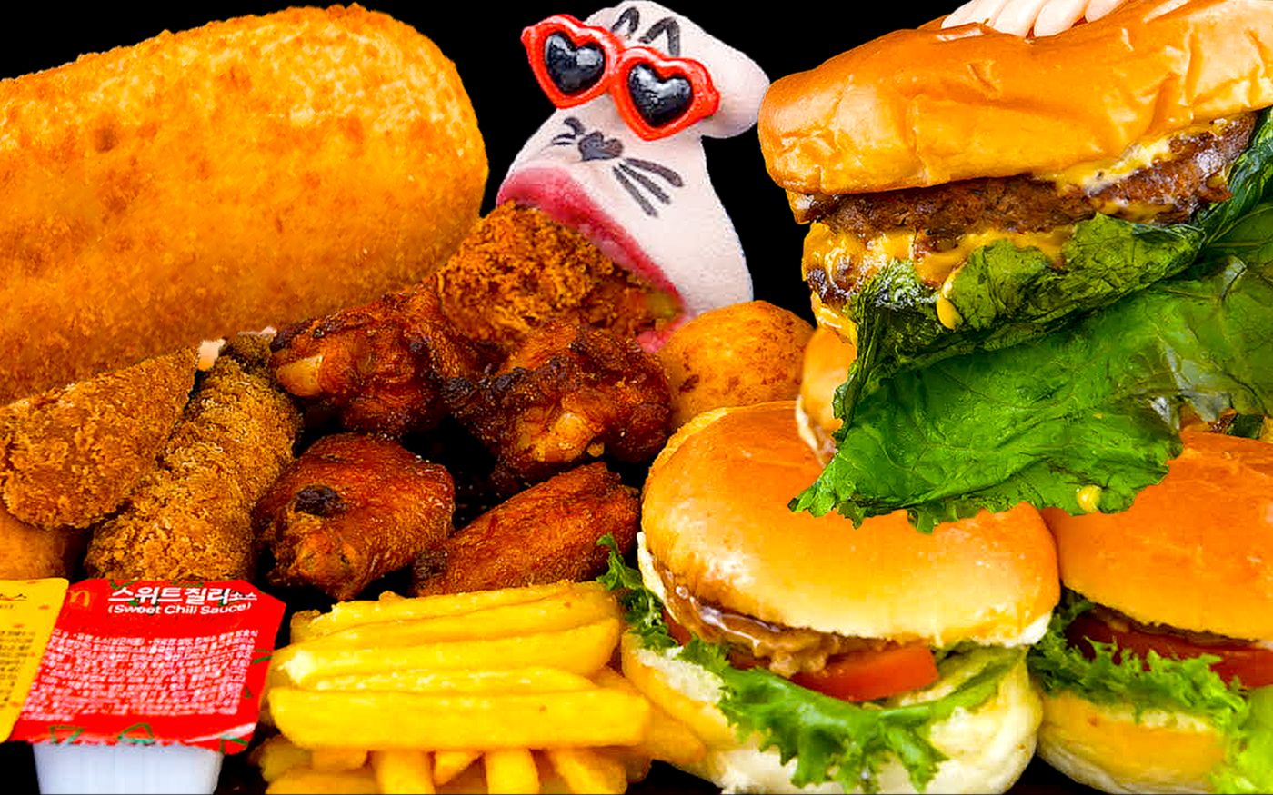 【RealMouth】巨型芝士汉堡和鸡肉套餐Mukbang | REALMOUTH的ASMR美食节目-Real_Mouth-Real ...