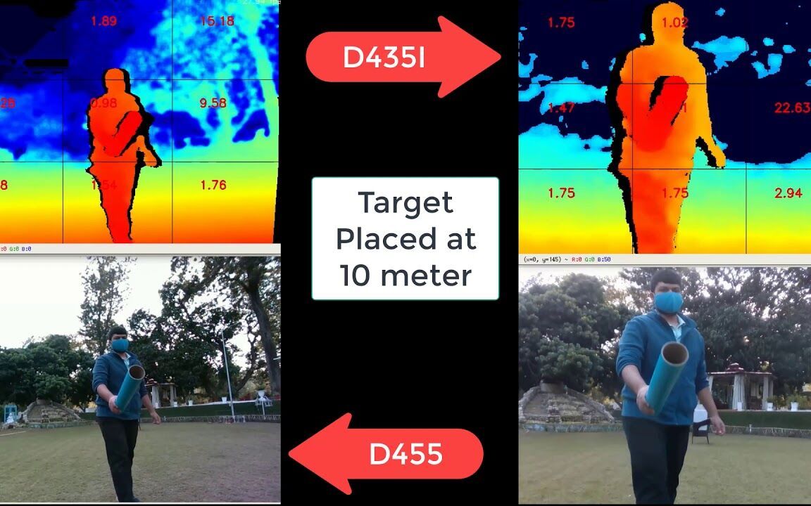 Intel RealSense D435i vs D455 Range and Accuracy Comparison 距离和精度比较_哔哩哔 ...
