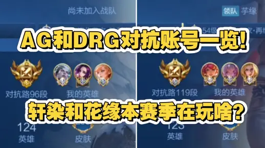 [KPL春季赛/决赛选手账号一览]AG轩染和DRG花缘账号一览&两位对抗路本赛季在玩啥&决赛科研英雄猜测_哔哩哔哩bilibili_王者荣耀