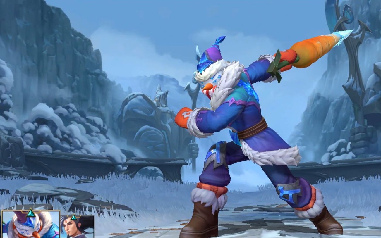 LOL英雄联盟手游 持胡萝卜的雪人 易大师 皮肤视频 Snow Man Yi Skin Spotlight - WILD RIFT_哔哩哔哩 ...