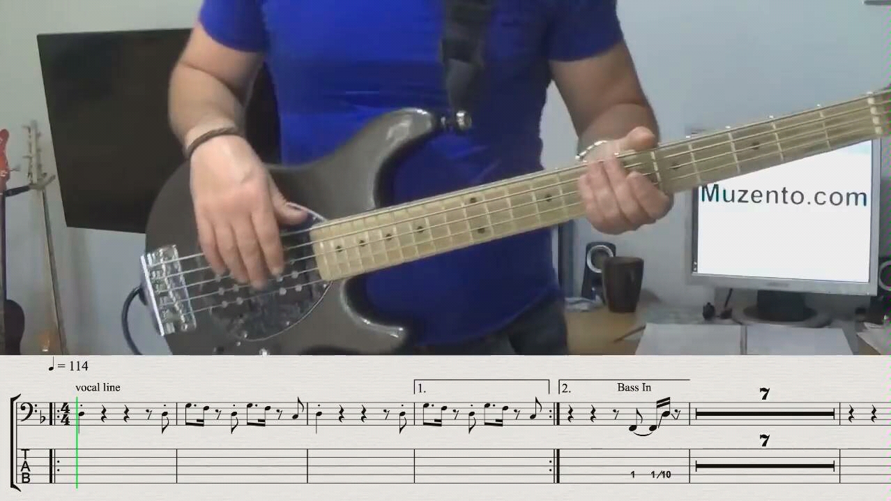 [Bass]附谱uptown Funk Bass演奏_哔哩哔哩_bilibili