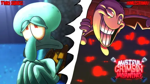 FNF MCM 官方Mistful Crimson Morning DEMO复活 替补章鱼 深红模糊的早晨_游戏热门视频