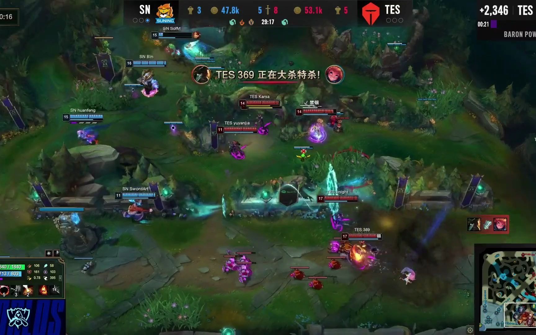 LOL S10半决赛第2日：TES vs SN 【S10单杀】369船长火药桶融化佐伊 阿水精准弹幕狙杀千珏_哔哩哔哩_bilibili