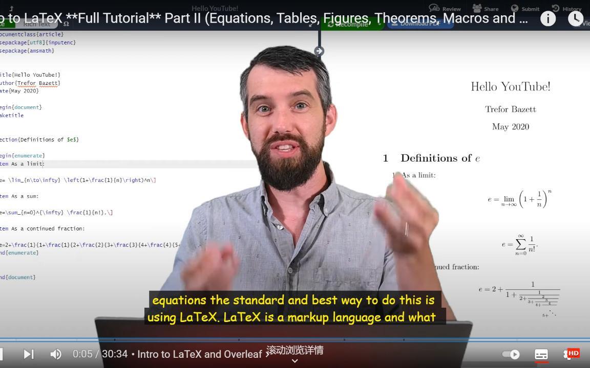 Intro to Overleaf Part II Equations, Ta - 哔哩哔哩