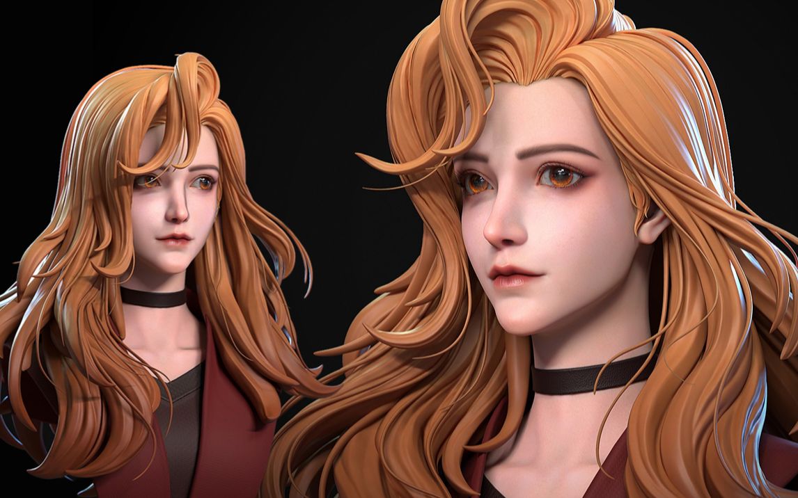 【zbrush新手教程】黄头发MM模型制作，zb角色雕刻/上色详解_哔哩哔哩 (゜-゜)つロ 干杯~-bilibili