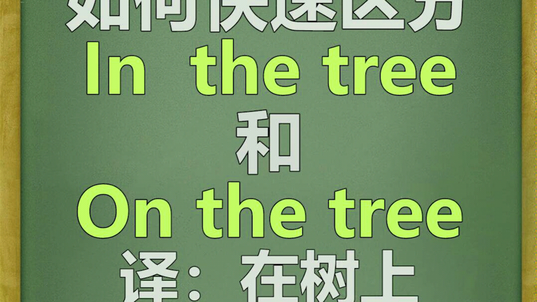 如何快速区分in the tree和 on the tree_哔哩哔哩_bilibili