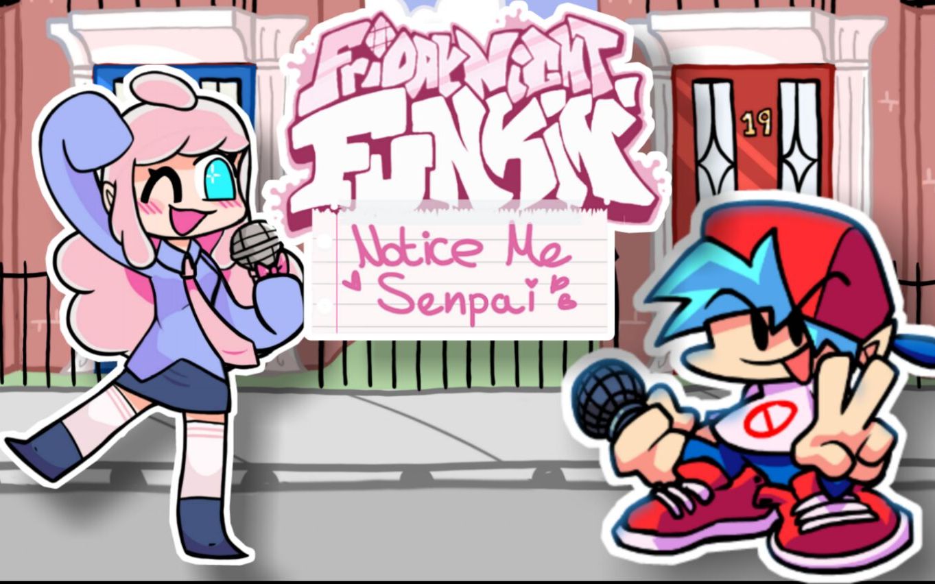 【FNF】Senpai的小迷妹！Vs Cloud(Notice me senpai)_哔哩哔哩bilibili