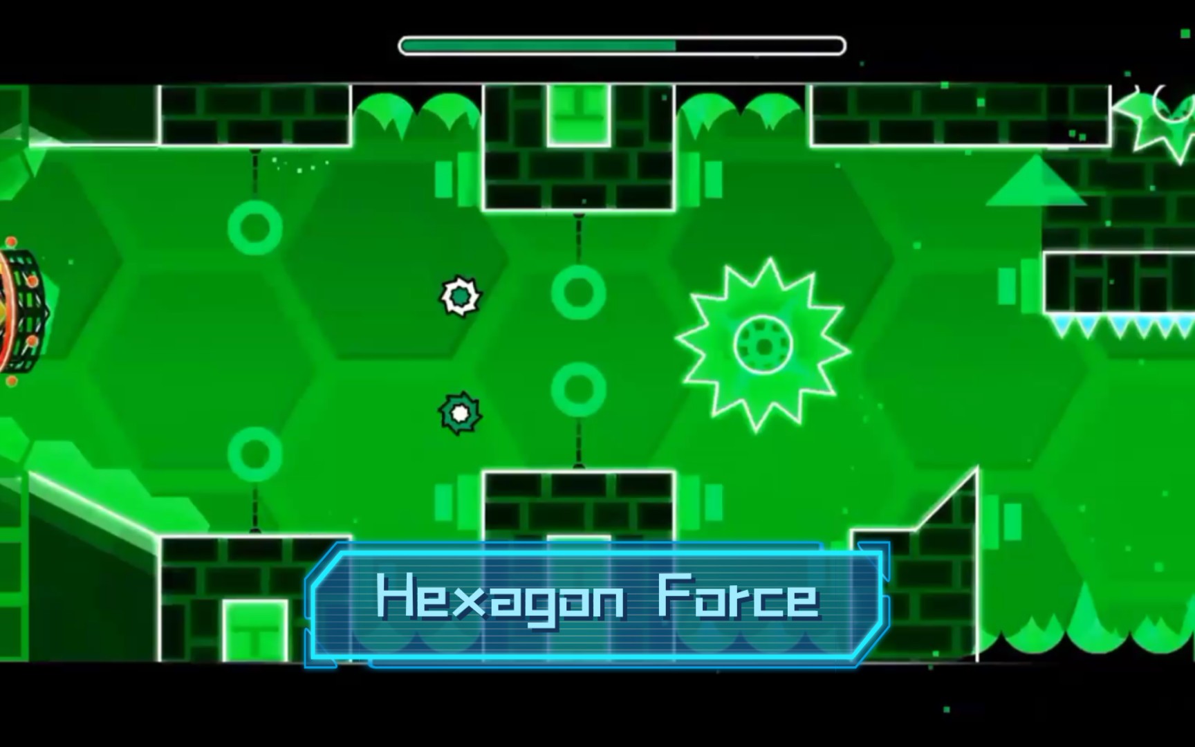 好久没玩几何了,最喜欢的一关Hexagon Force_几何冲刺