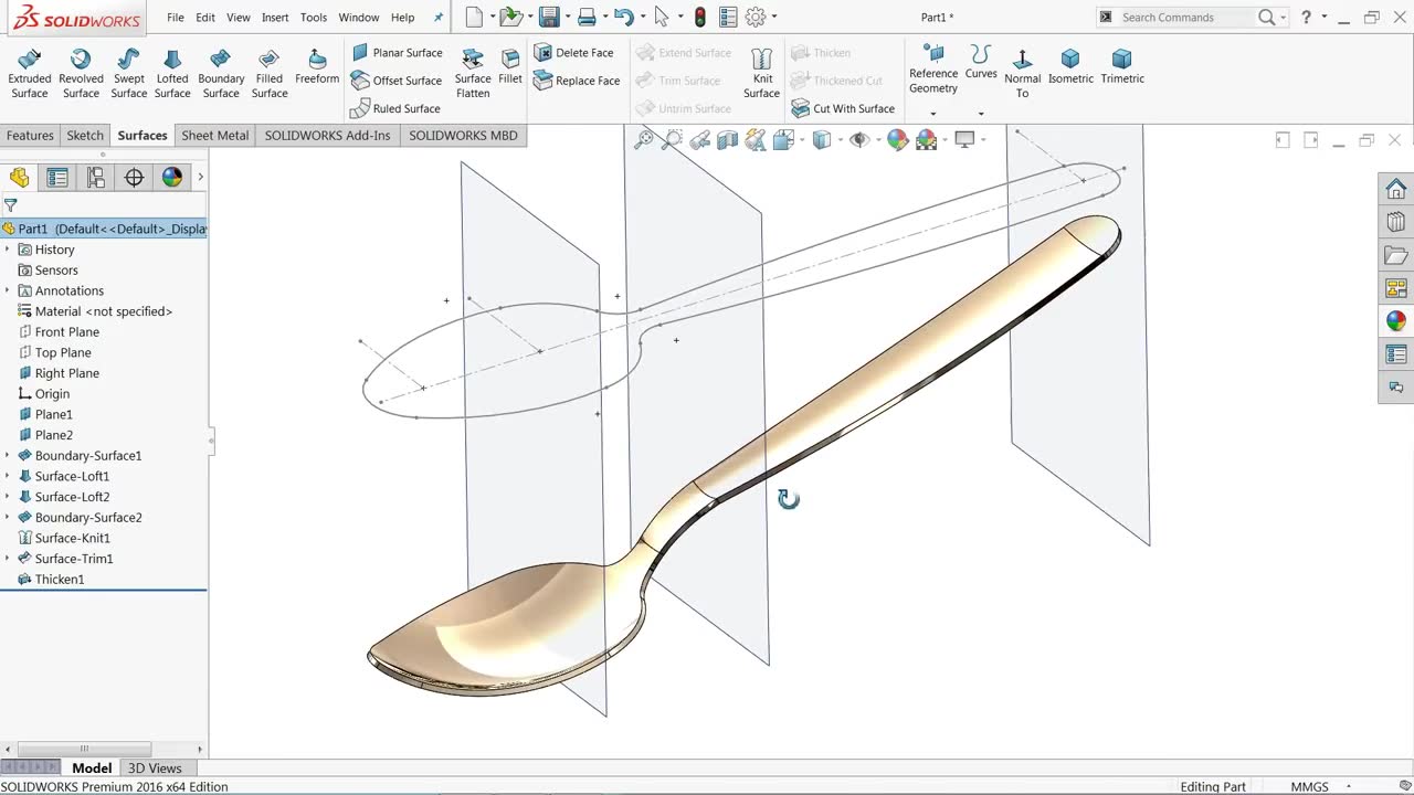 勺子建模-How to make Spoon in Solidworks_哔哩哔哩_bilibili