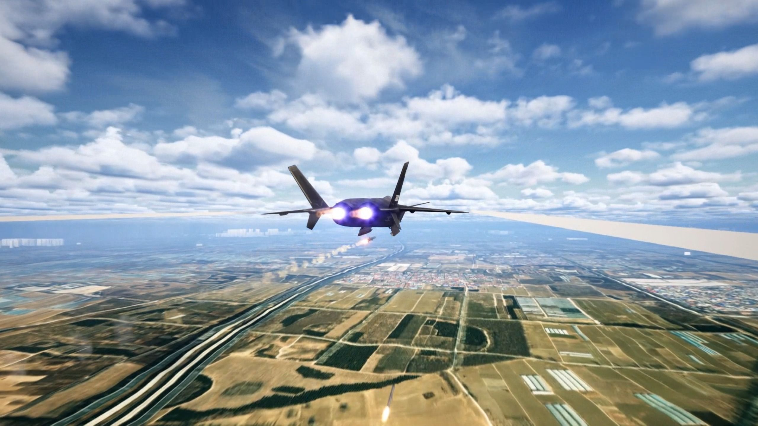 UE5 虚幻引擎 Cesium JSBSim 飞行仿真 模拟飞行 歼20B携弹飞行 J20B发射六枚导弹-切江东-切江东-哔哩哔哩视频