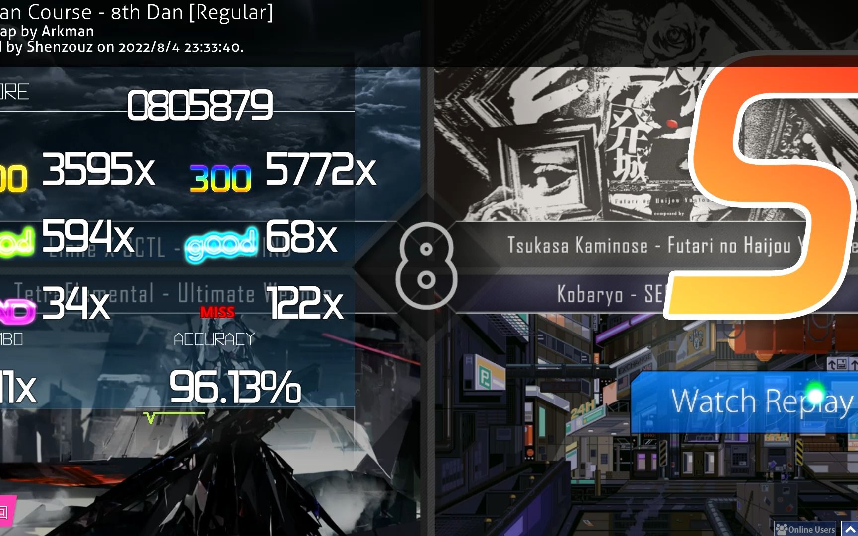 【osu！mania】 4k Alpha dan pass！